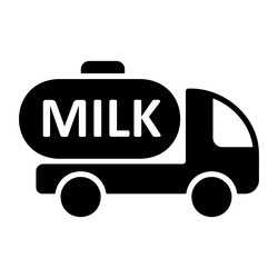 Dairy milk delivery service truck Royalty Free Vector Image