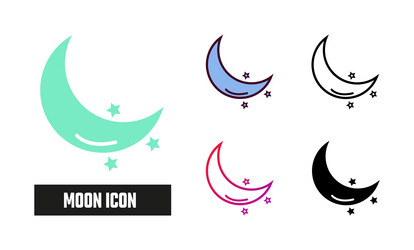 Moon fill icon symbol black glyph icon Royalty Free Vector