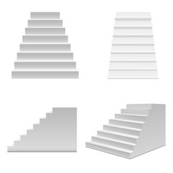 Realistic stairs mockup blank white steps Vector Image