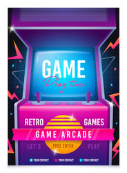 Retro gaming game 80s-90s arcade machine Vector Image