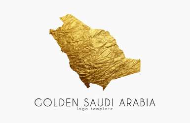 Saudi arab map golden logo creative Royalty Free Vector