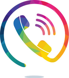 Telephone logo template design Royalty Free Vector Image