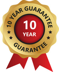 10 year guarantee badge certificate Royalty Free Vector