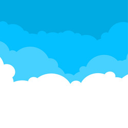 Sky clouds background blue gradient cartoon Vector Image