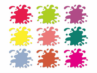Colorful paint splash set Royalty Free Vector Image
