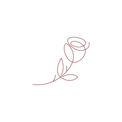 Red rose line art design Royalty Free Vector Image