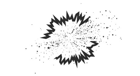 Cartoon explosion with flying particles effect Vector Image