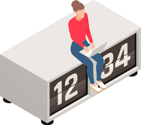 Orange time management realistic Royalty Free Vector Image