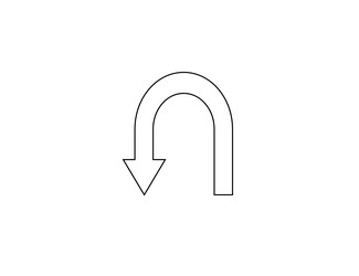 Arrow direction u turn icon Royalty Free Vector Image