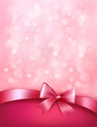 Holiday pink background with old paper and gift Vector Image