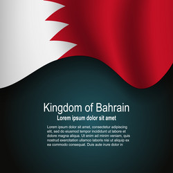 Flag of bahrain on 3d map white background Vector Image