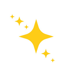 Yellow stars sparkles golden twinkles icon Vector Image