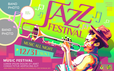 Jazz all night poster Royalty Free Vector Image