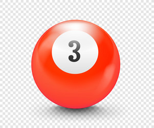 Red billiard ball with number 11 3d isolated Vector Image