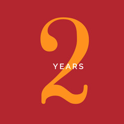 2 years icon birthday logo template Royalty Free Vector