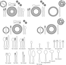 Detailed of breakfast table setting Royalty Free Vector