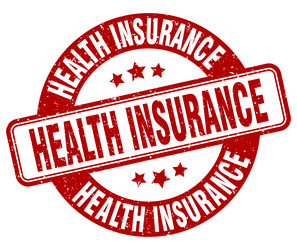 Health insurance stamp label Royalty Free Vector Image