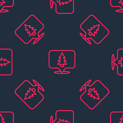 Red line location of the forest on a map icon Vector Image