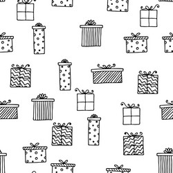 Seamless pattern with gift boxes wallpaper Vector Image