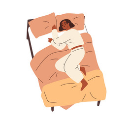 Asleep characters in bed people sleeping Vector Image