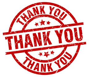Thank you round red grunge stamp Royalty Free Vector Image