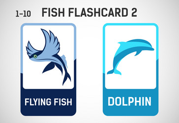 Fish flashcards for kids educational cards Vector Image