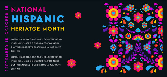 Hispanic heritage month web banner poster Vector Image