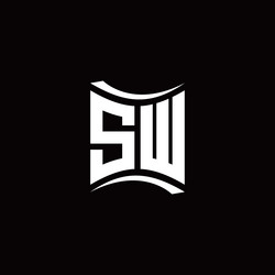 Sw initial letter logo design modern template Vector Image