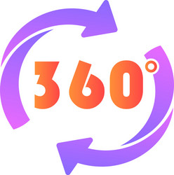 360 degrees angle icon cartoon style Royalty Free Vector