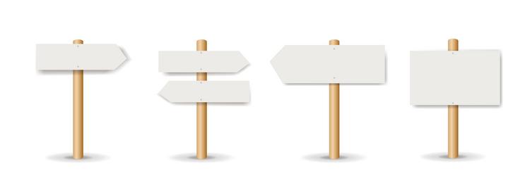 White signs mocup collection isolated transparent Vector Image