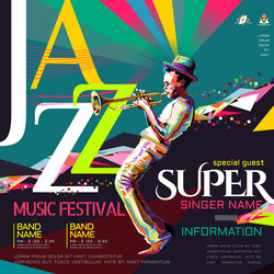 Jazz all night poster Royalty Free Vector Image