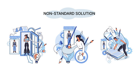 Solution solving problem metaphor answer Vector Image