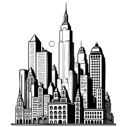 Drawings new york architecture city building Vector Image