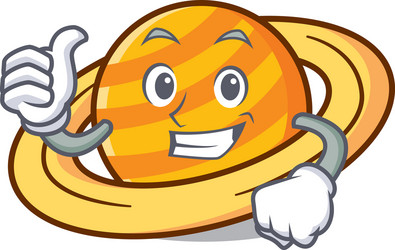 Cartoon cute saturn planet isolated on white Vector Image