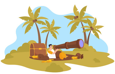 Treasure hunt and adventure game logo 3d icon set Vector Image