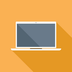 Laptop icon in cartoon style flat Royalty Free Vector Image