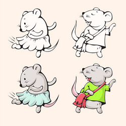 Mice line art Royalty Free Vector Image - VectorStock