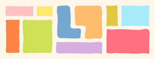 Organic liquid rectangle frame shapes set hand Vector Image