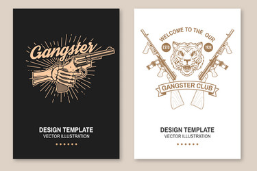 Set of gangster banner poster Royalty Free Vector Image