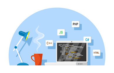 Laptop web development programming coding icon Vector Image