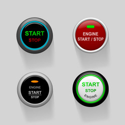 Engine start stop button car dashboard element Vector Image
