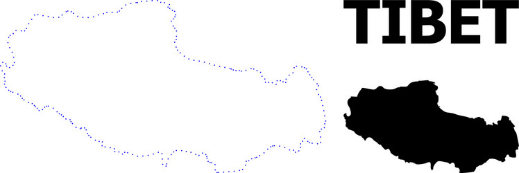 Flat map tibet with name Royalty Free Vector Image