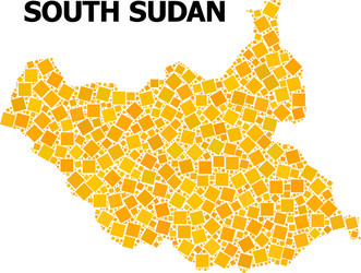 Gold square mosaic map sudan Royalty Free Vector Image