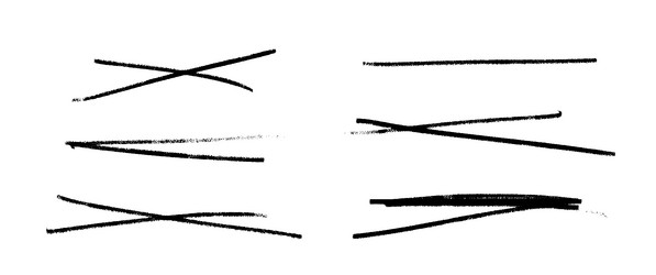 Strikethrough in bold pencil set of black Vector Image