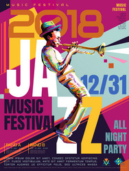 Jazz all night poster Royalty Free Vector Image