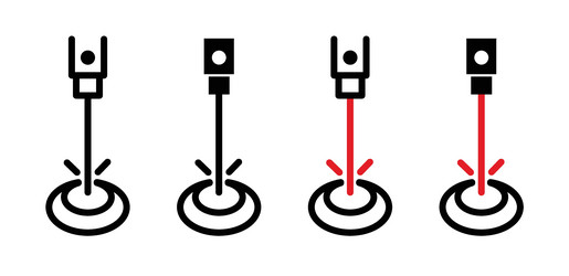 Lasik laser eye surgery icon set ophthalmology Vector Image
