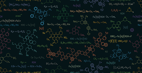 Chemistry square background with chemical Vector Image
