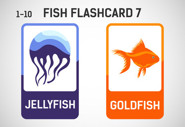 Fish flashcards for kids educational cards Vector Image