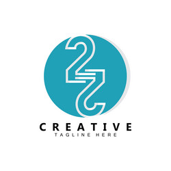 Number 2 two logo design premium icon for company Vector Image