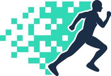 Pixel run logo icon design Royalty Free Vector Image